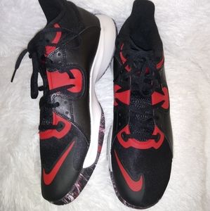 Nike | Shoes | Nike Flyby Mid Black Red White Men Basketball Sho | Poshmark